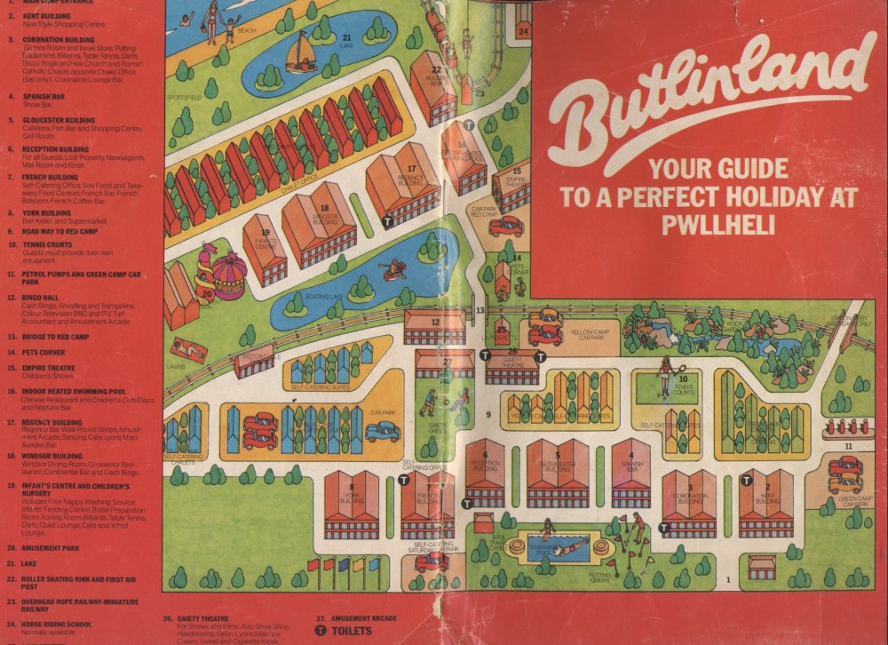 Butlins Pwllheli Map from 1975 Butlins Pwllheli Map from 1975